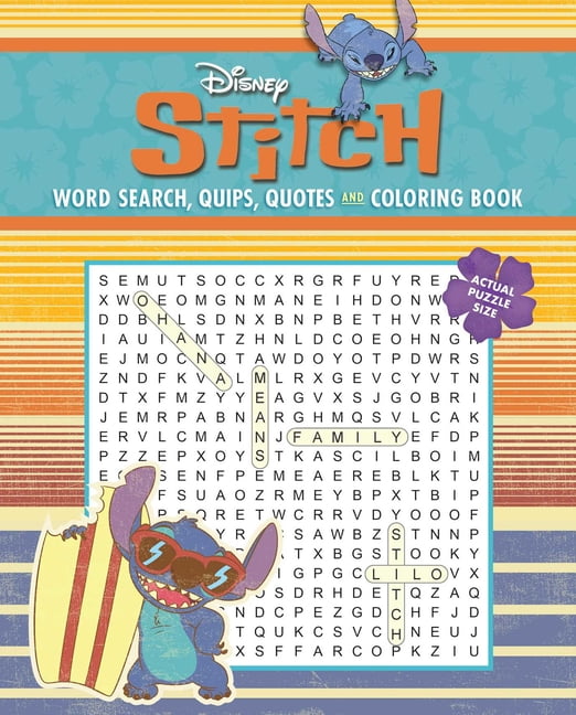 Coloring Book & Word Search Disney Stitch Word Search, Quips, Quotes ...