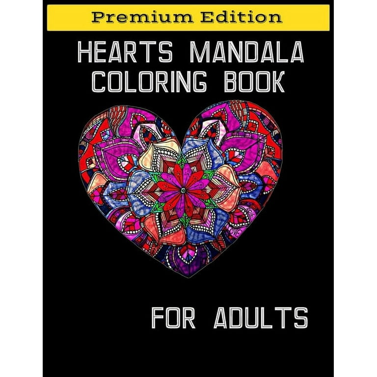 heart mandalas coloring book