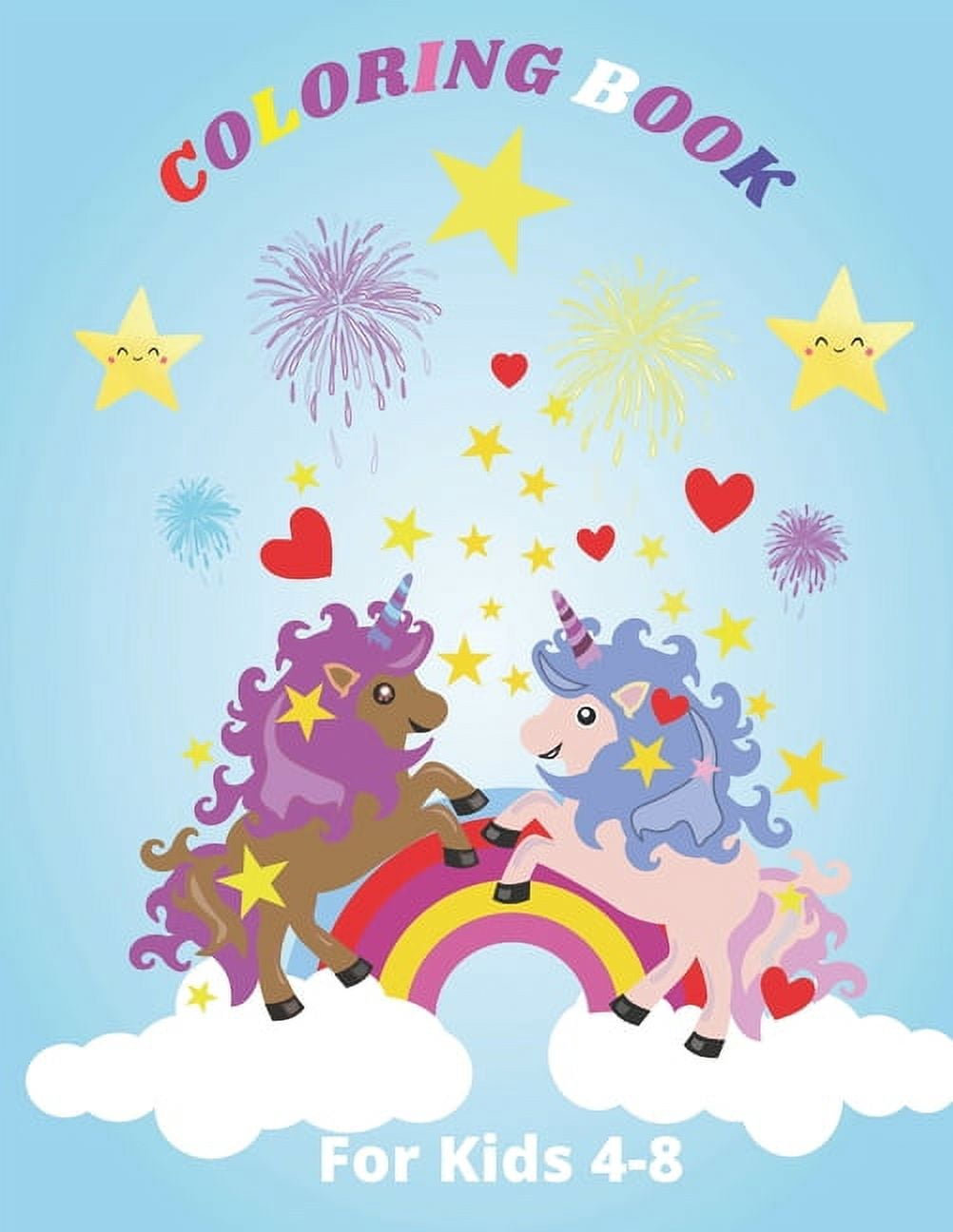 Coloring Book for Kids 4-8: Unicorn, Princesses, Caticorn and Baby ...