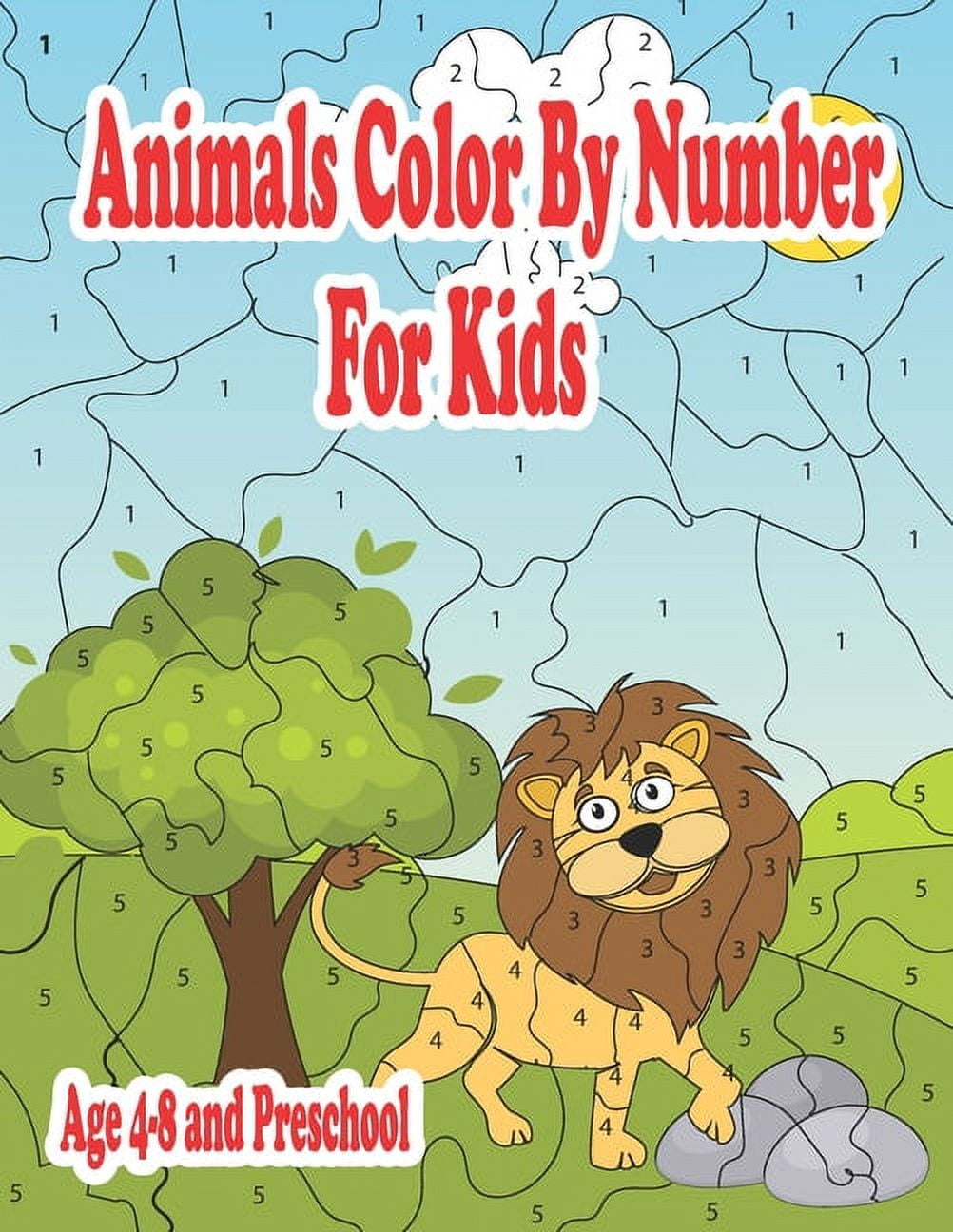 Coloring Books Animals Color By Number For Kids age 4-8 and preschool ...