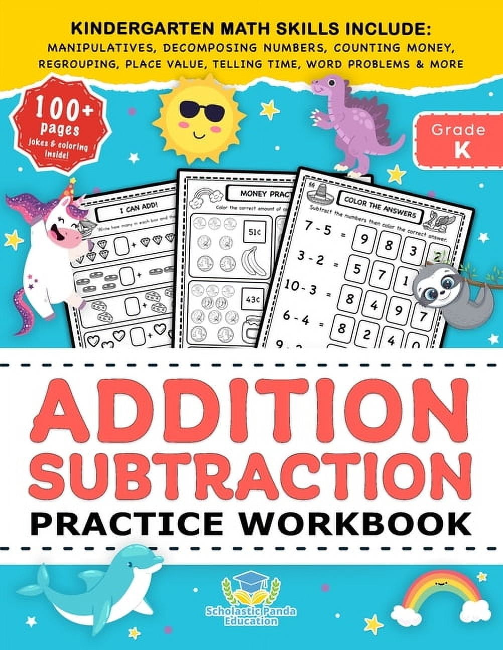 Coloring Books for Kids: Addition Subtraction Practice Workbook ...