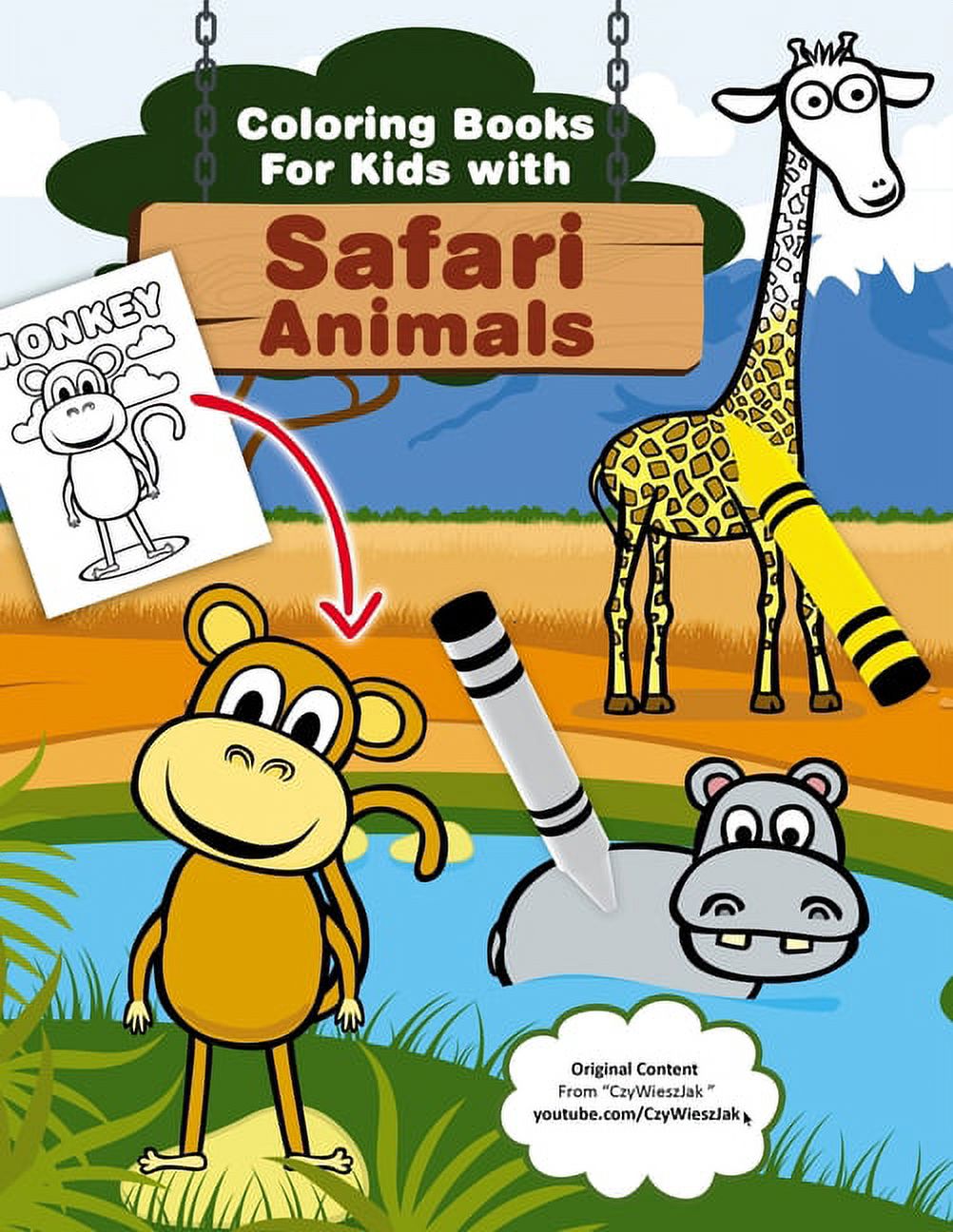 Coloring Books for Kids with Safari Animals: Safari Animals Coloring ...