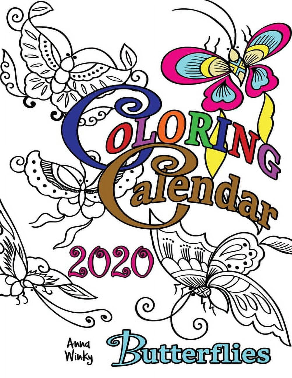 Coloring Calendar 2020 Butterflies - Walmart.com
