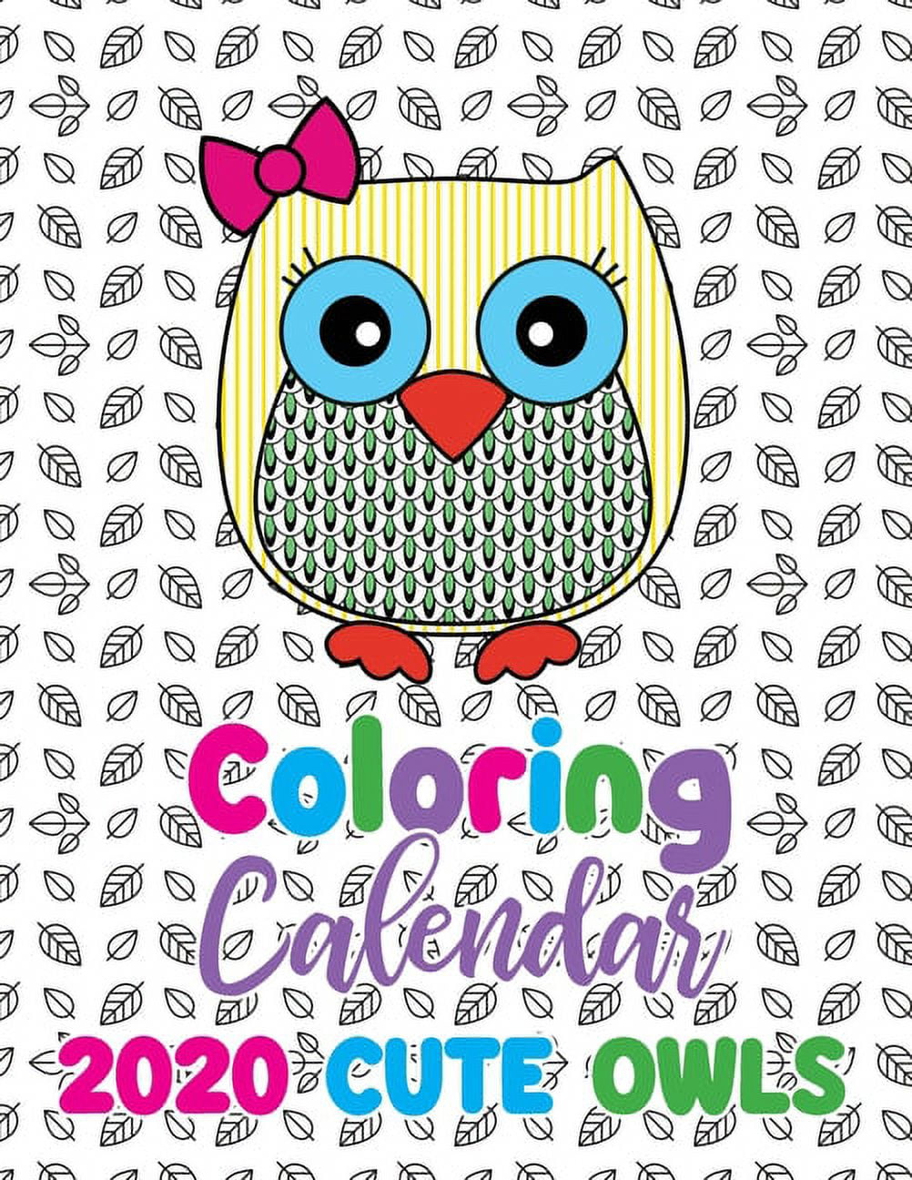 Coloring Calendar 2020 Cute Owls (Paperback) - Walmart Business Supplies