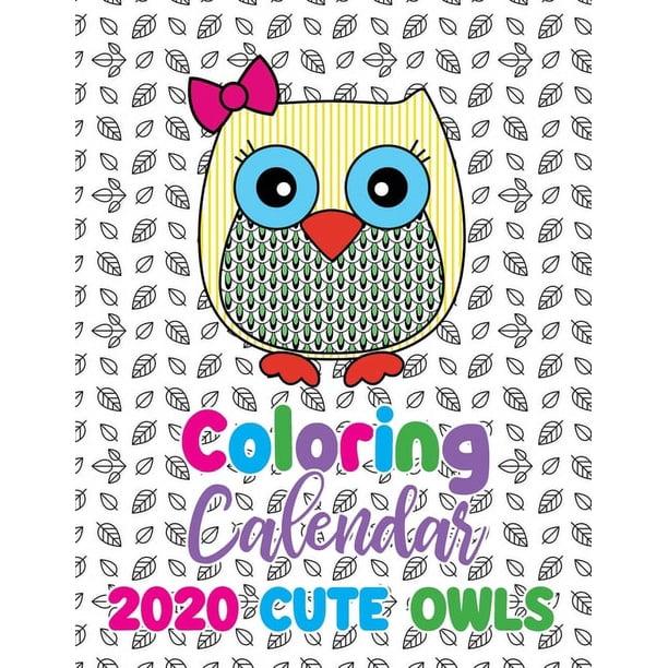 Coloring Calendar 2020 Cute Owls (Paperback) - Walmart Business Supplies