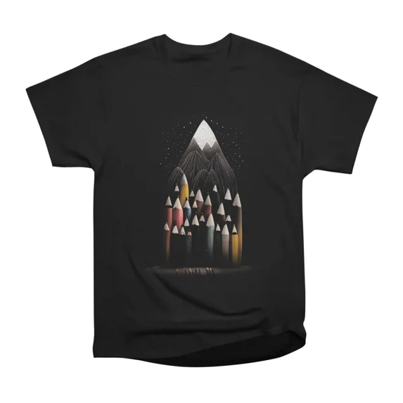 Coloring Crayon Mountain T-Shirt Tee Gift For Him Merch For Her Apparel ...