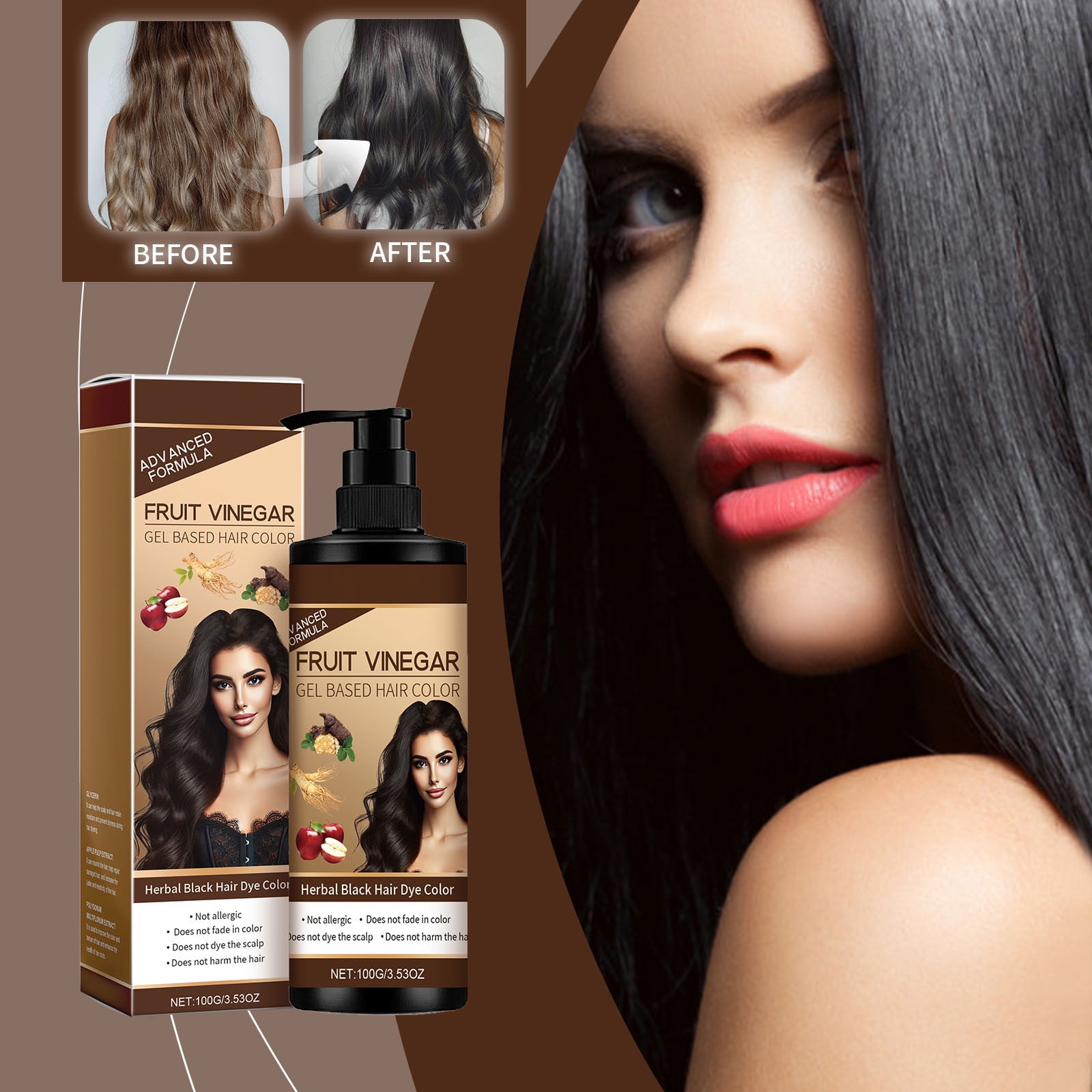 Coloring Cream Plant Extracts Care Long-lasting Color Development ...