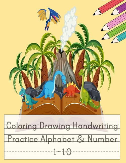 Coloring Drawing Handwriting Practice Alphabet & Number: Workbook For ...
