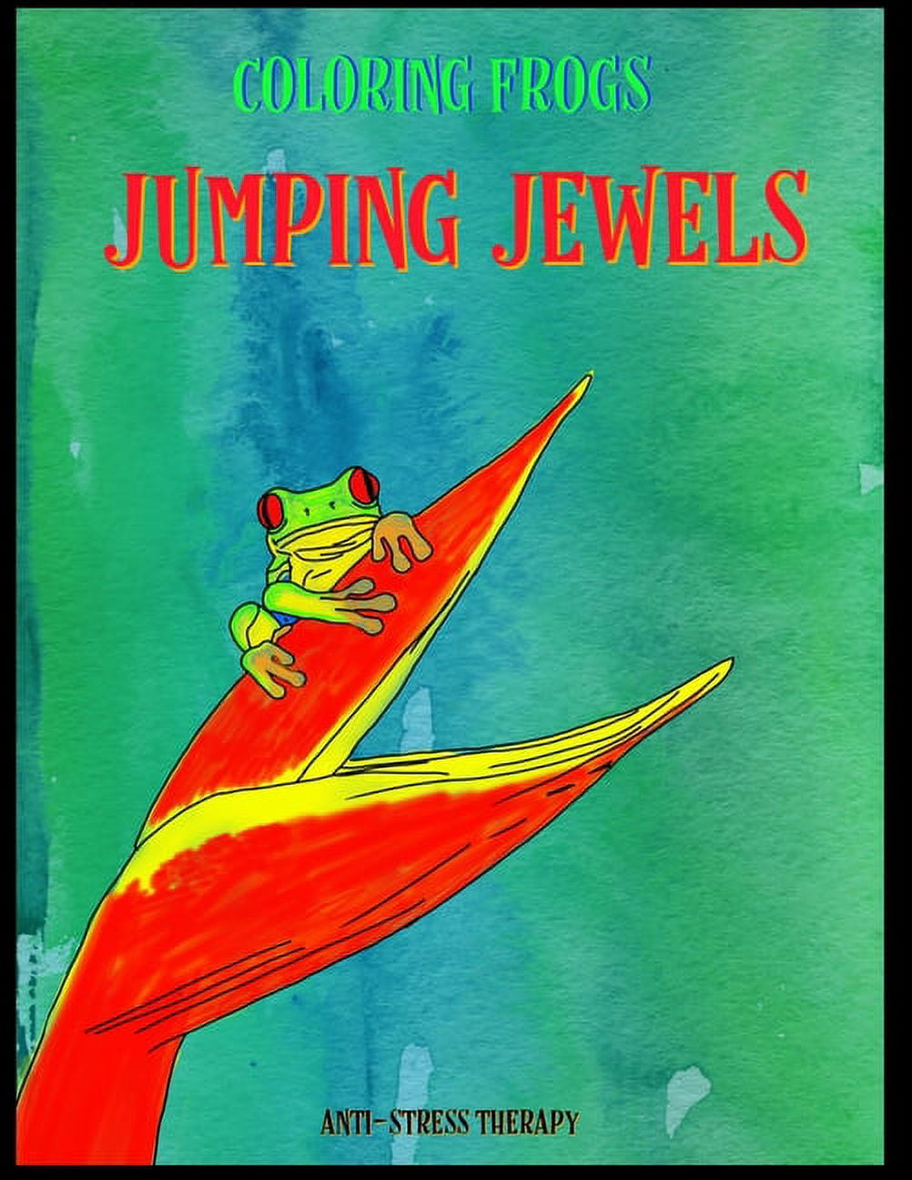 Coloring Frogs Jumping Jewels Anti Stress Therapy: Fun Coloring Book ...
