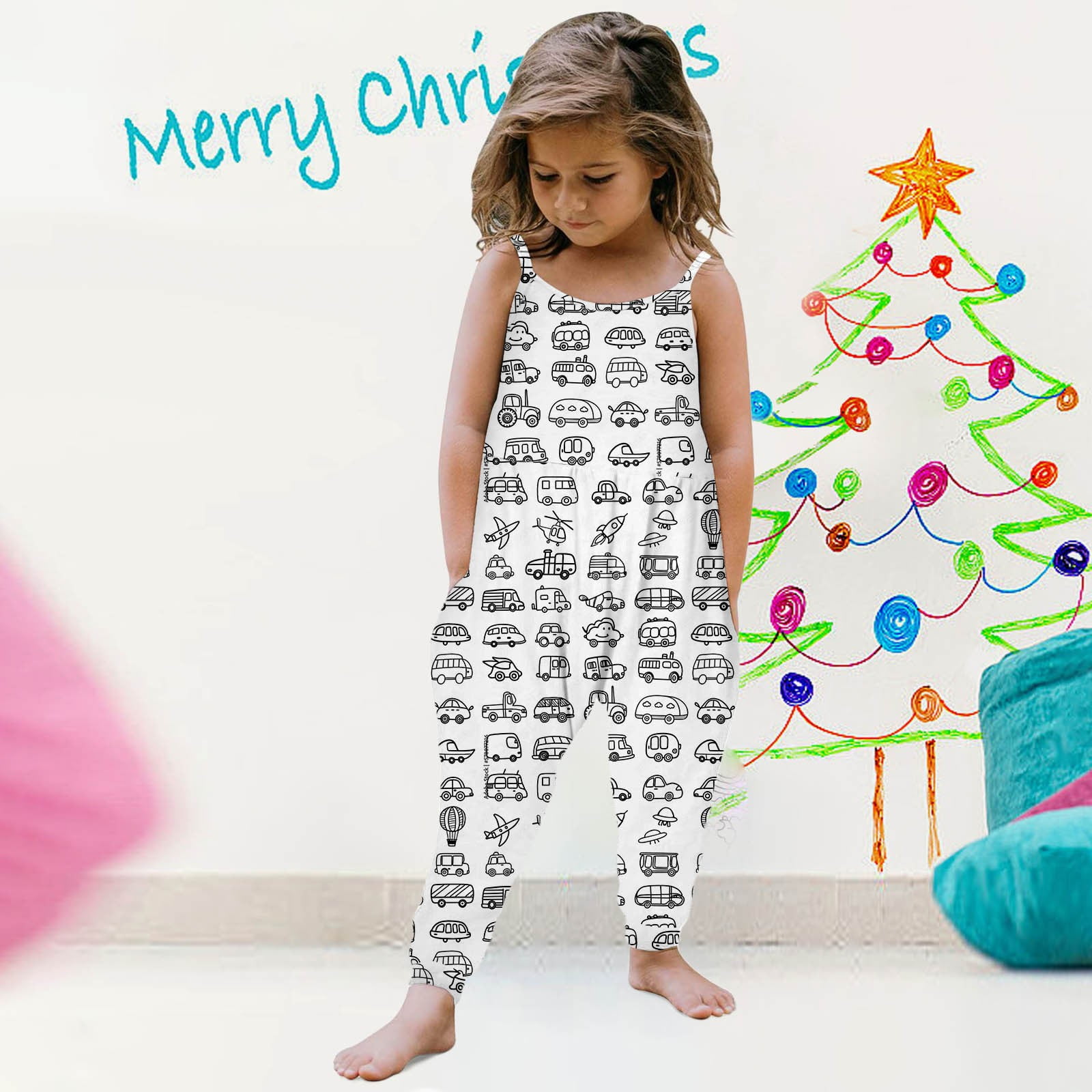 Coloring Jumpsuits for Girls Girls Jumpsuit Sleeveless Spaghetti Strap ...