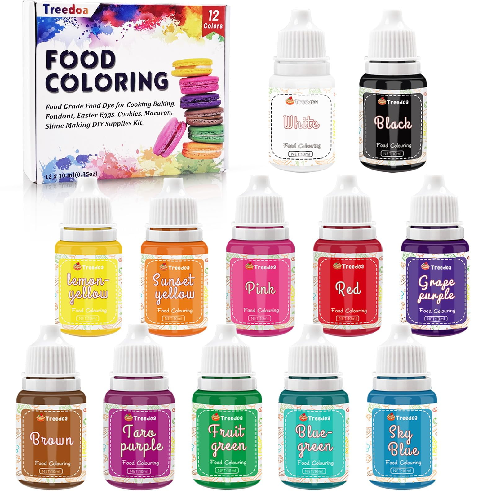 Coloring Liquid Set,12 Colors x10ml MDH1Grade Dye Concentrated Liquid ...