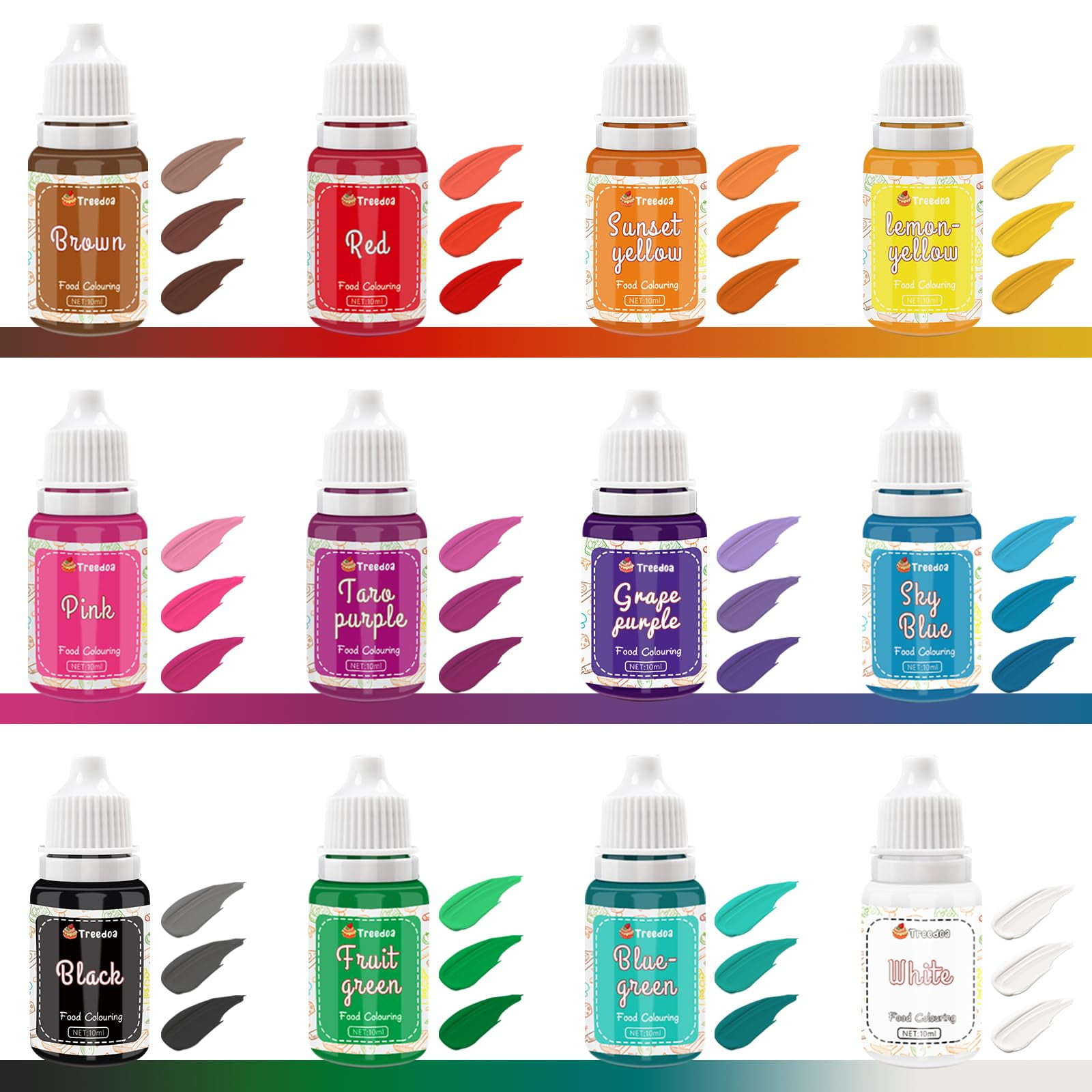 Coloring Liquid TWE5 Set,12 Colors x10ml Grade Dye Concentrated Liquid ...