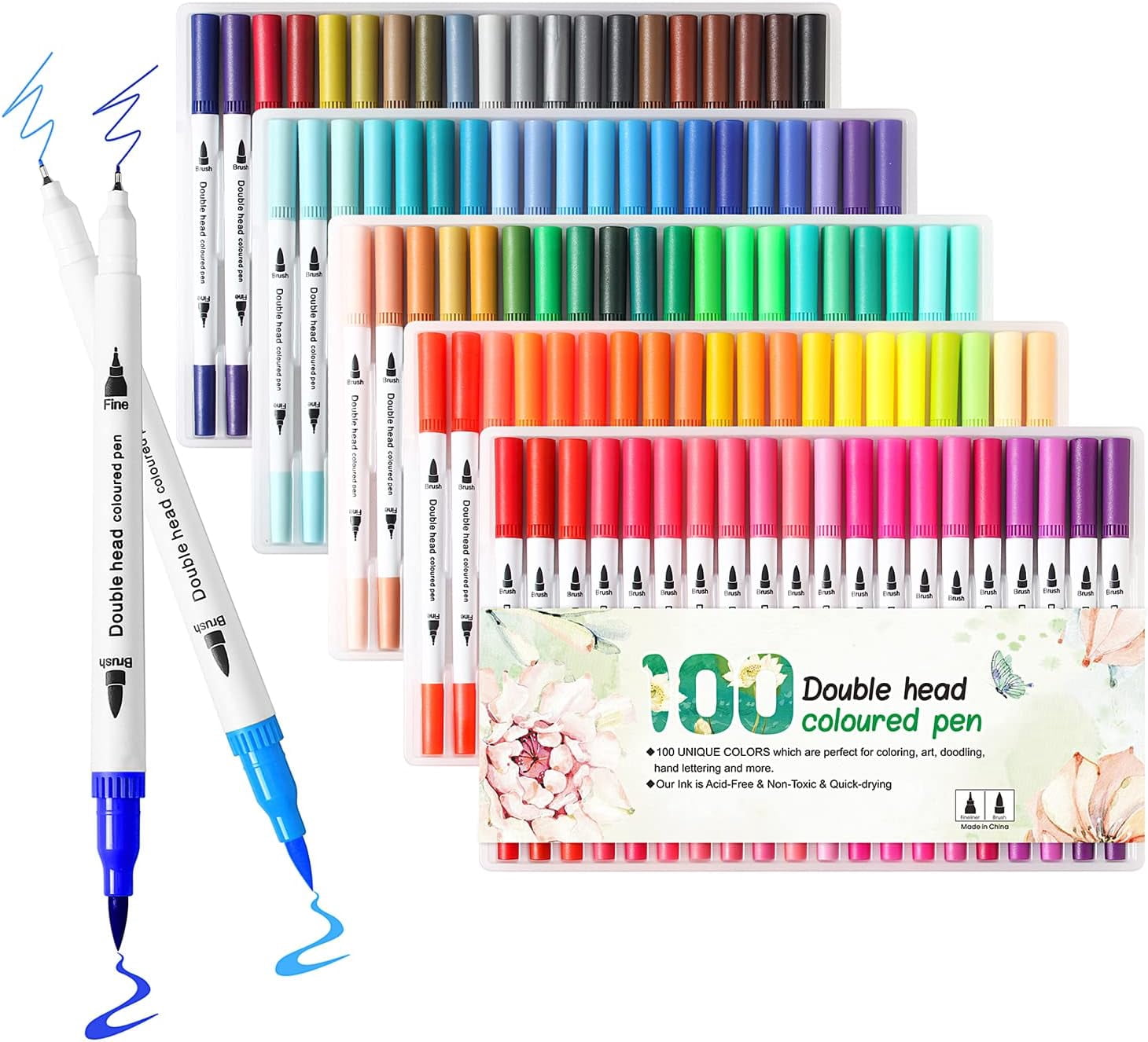 Coloring Markers,ASOVNXF 100 Colors Art Markers for Coloring,Coloring ...