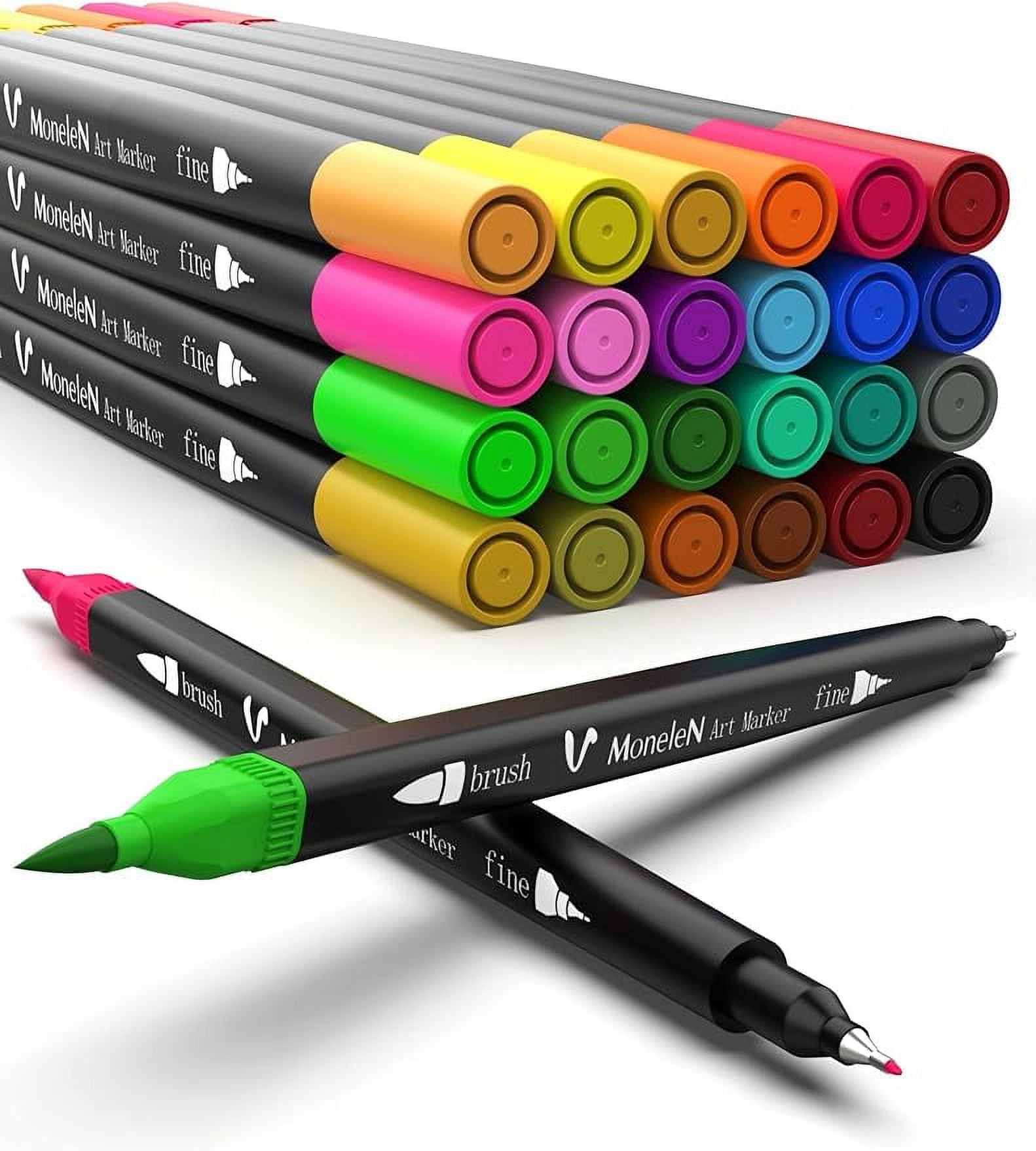Coloring Markers Adult Books Fine 24 Dual Brush Pens Colored Thin ...