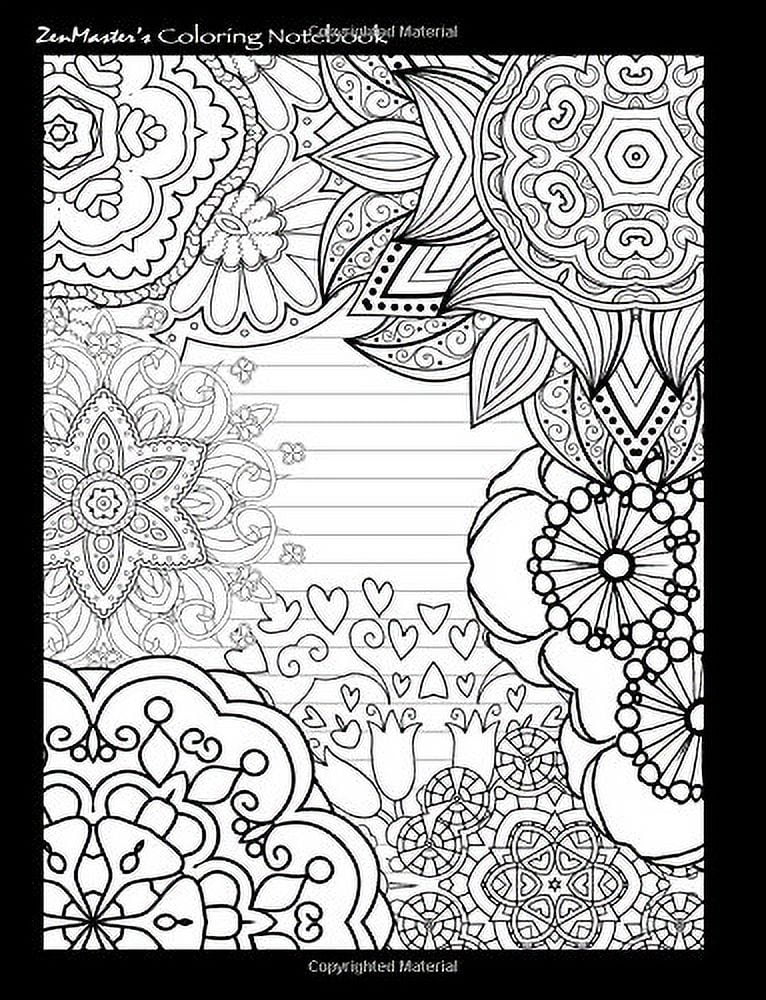 Pre-Owned Coloring Notebook (black): Therapeutic notebook for writing ...