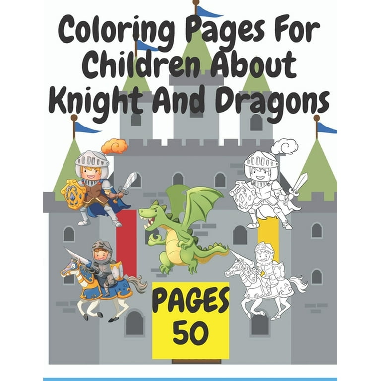 coloring pages of knights and dragons