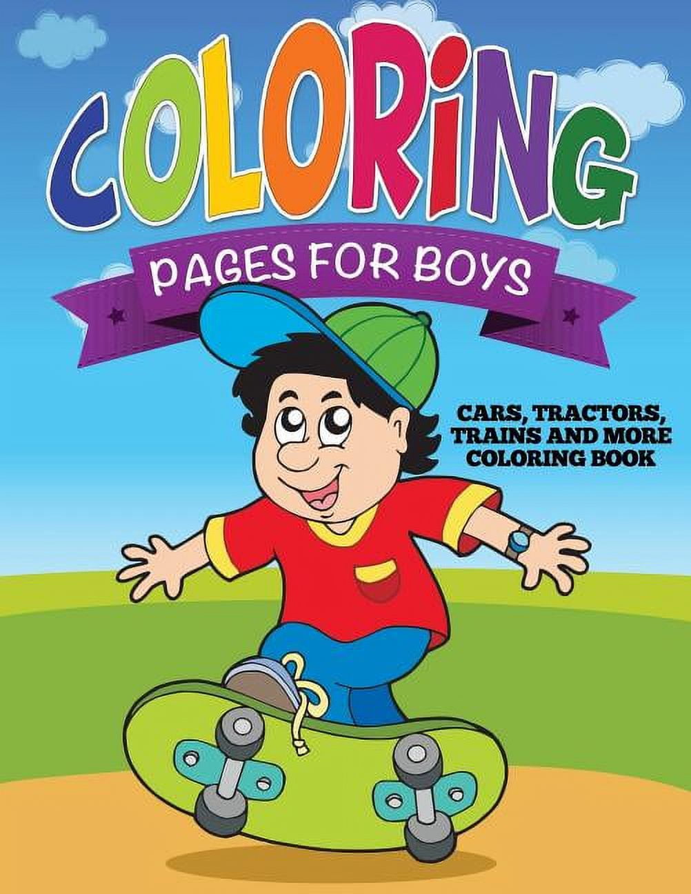 Coloring Pages for Boys (Cars, Tractors, Trains and More Coloring Book ...