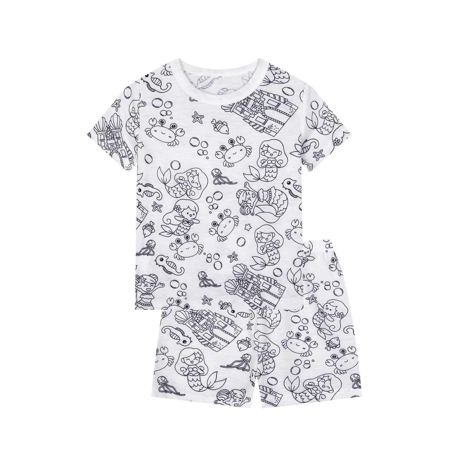 Coloring Pajamas for Kids Loungewear Set Colorable Pajamas Breathable ...