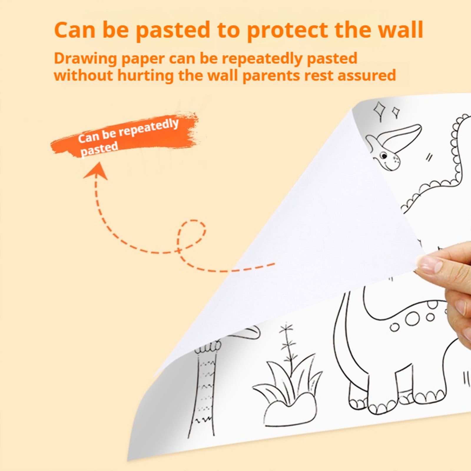 Coloring Roll for Kids -Sticky No Mess Coloring Poster for Toddlers ...