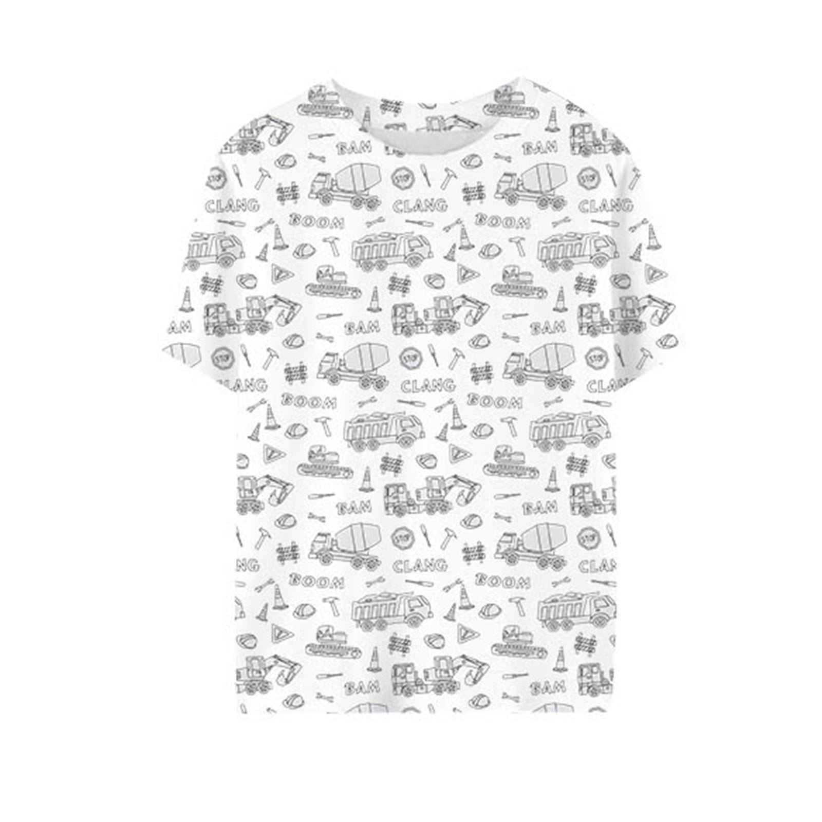 Coloring Shirts for Kids Cotton Kid Funny Diy Hand Print T Shirts Cute ...