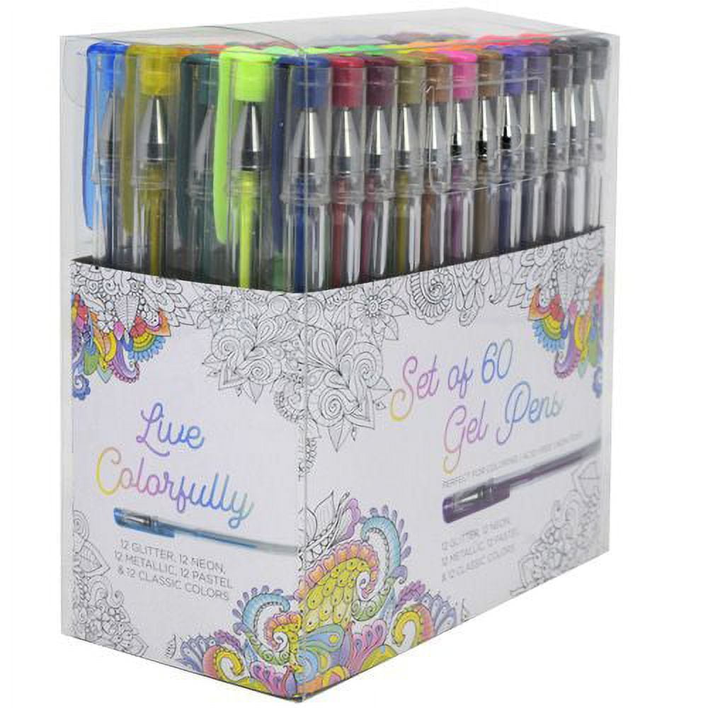 Colorful Art Supplies: Largest Pack, 60 pc Set of Coloring Sketch Gel ...