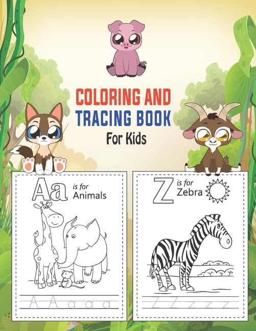 Coloring And Tracing Book For Kids: Letter Tracing - Coloring cute ...