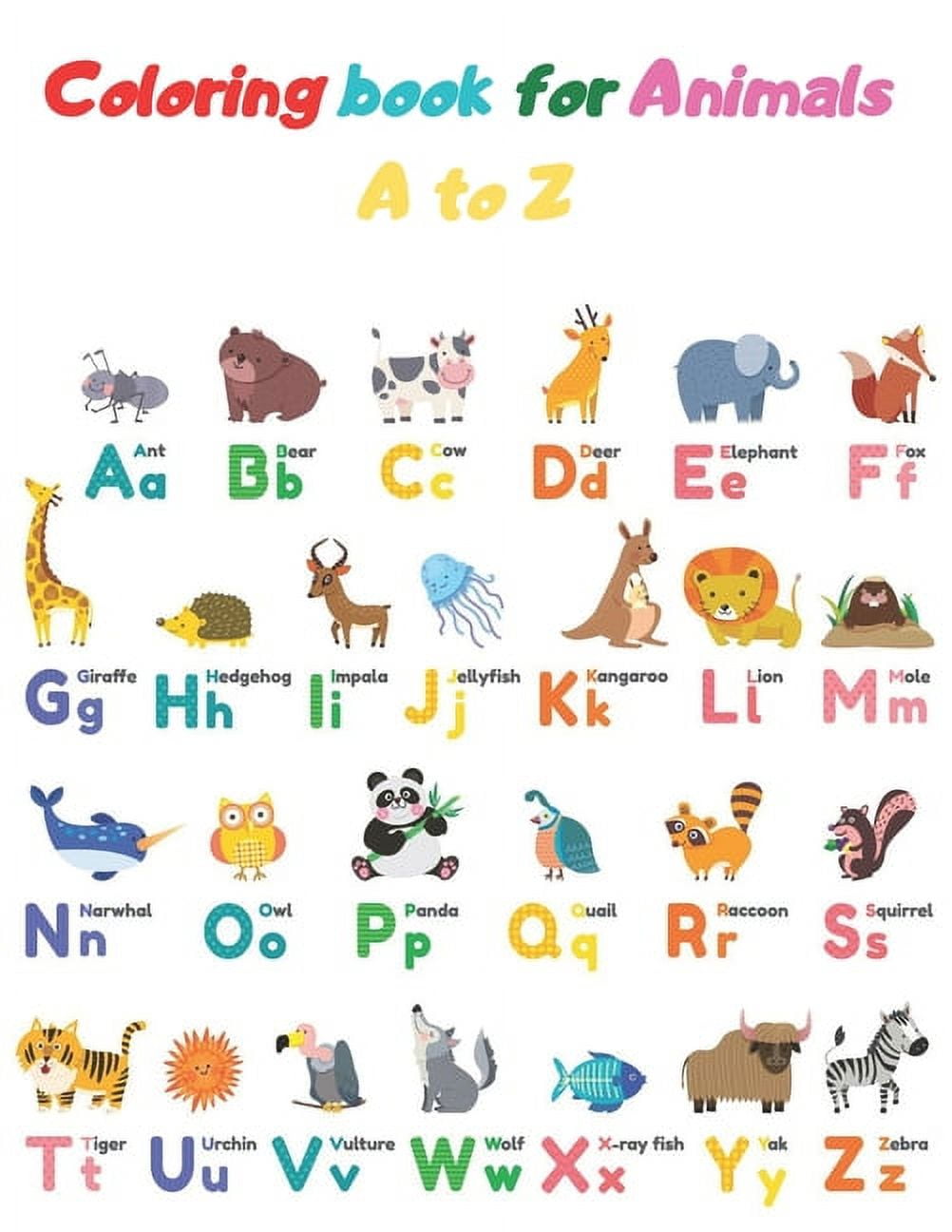 Coloring book for Animals A to Z: A Fun Alphabet Letter & Coloring ...