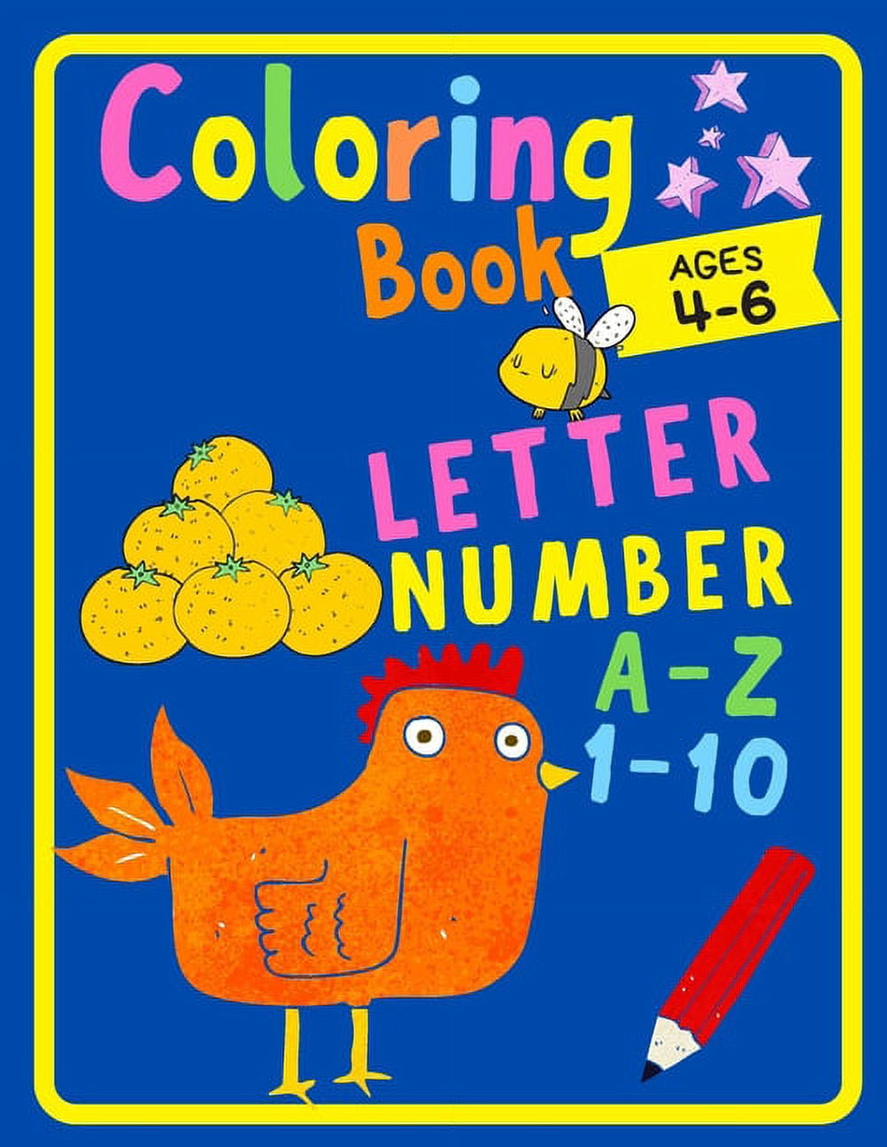 Coloring book letter A-Z Number 1-10: Fun with Numbers, Letters ...