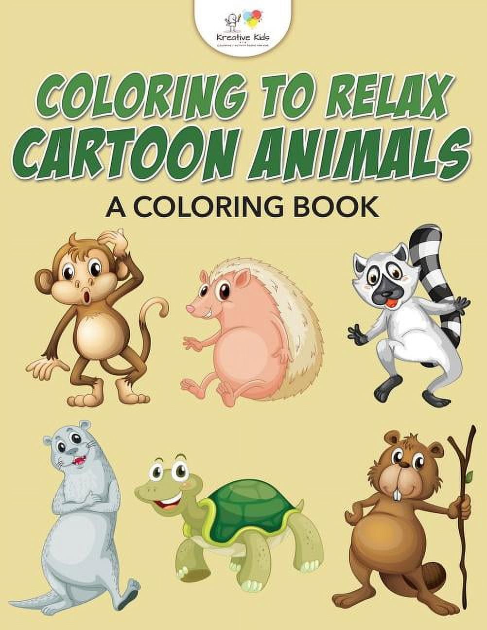 Coloring to Relax: Cartoon Animals, a Coloring Book (Paperback ...