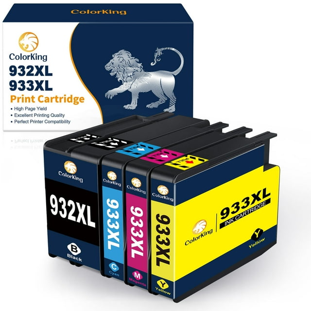 Colorking 932 Ink Cartridge Replacement for HP Printer Ink 933 932 to ...