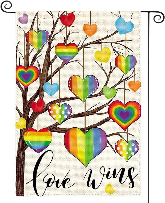 Colorlife Rainbow Pride Love Wins Garden Flag 12x18 Inch Double Sided ...
