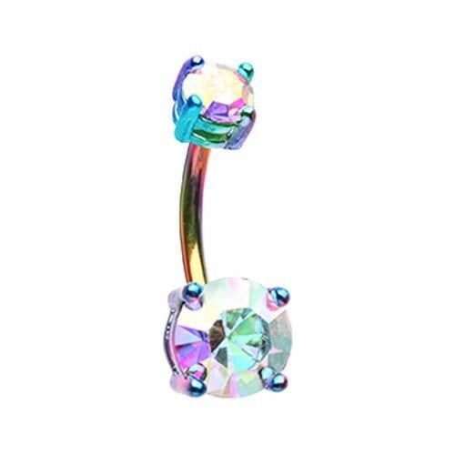 Colorline Briliant Sparkle Gem Prong Set Belly Button Ring - Walmart.com