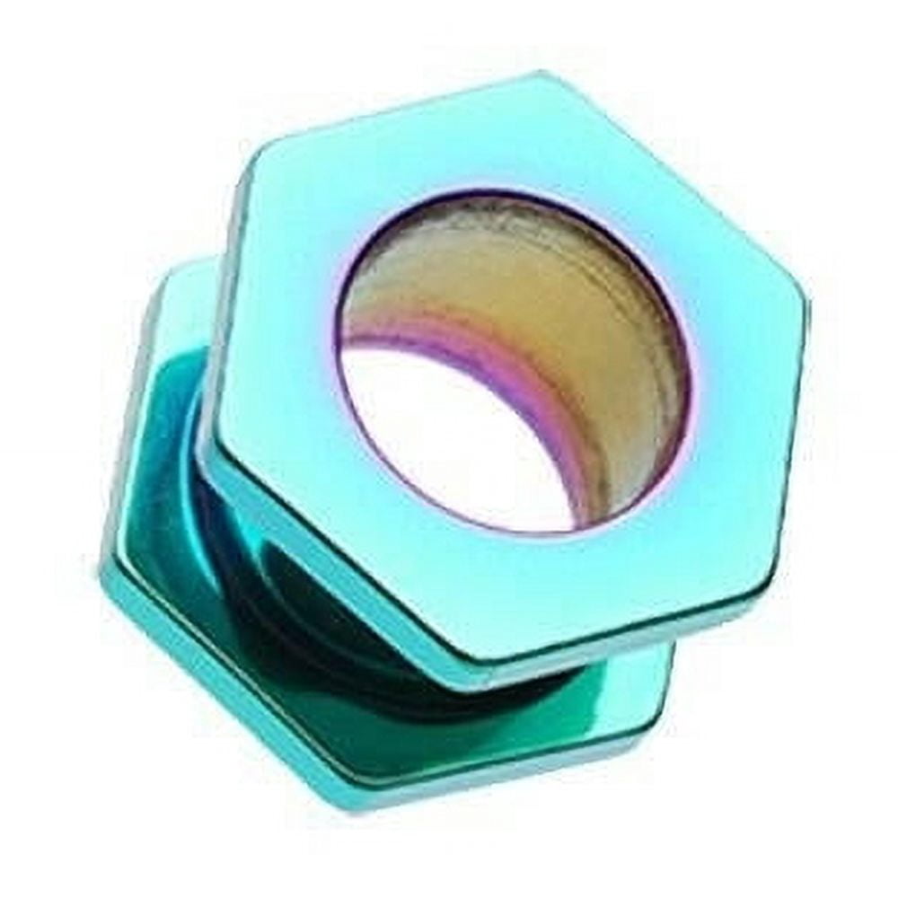 Colorline Hexa Bolt Screw-Fit Ear Gauge Tunnel Plug Earrings - Walmart.com