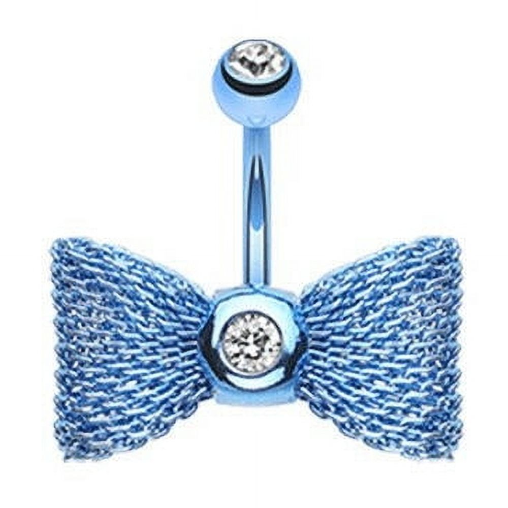 Colorline Mesh Bow-Tie Belly Button Ring - Walmart.com
