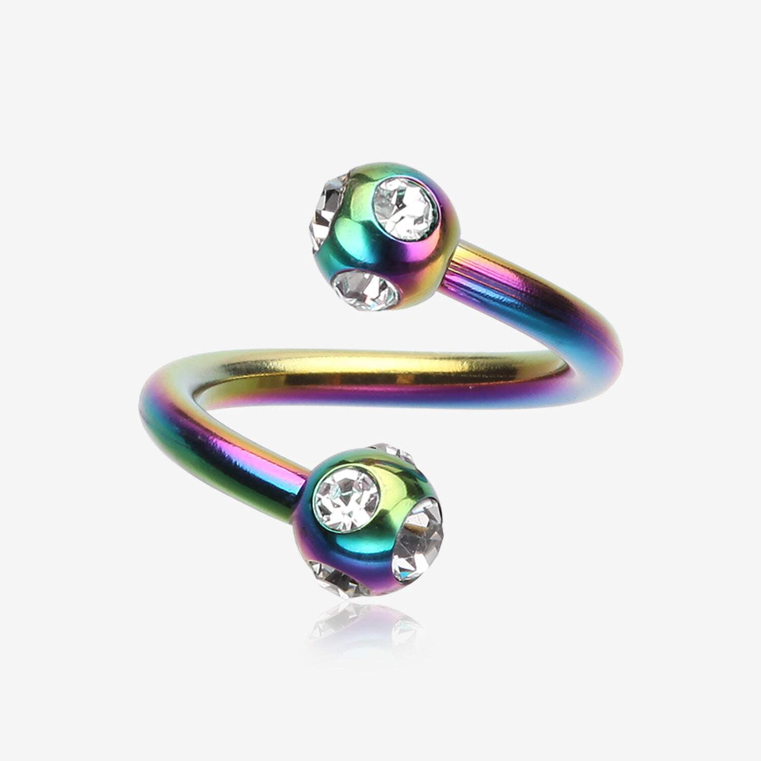 Colorline PVD Aurora Gem Ball Twist Spiral Ring - Walmart.com