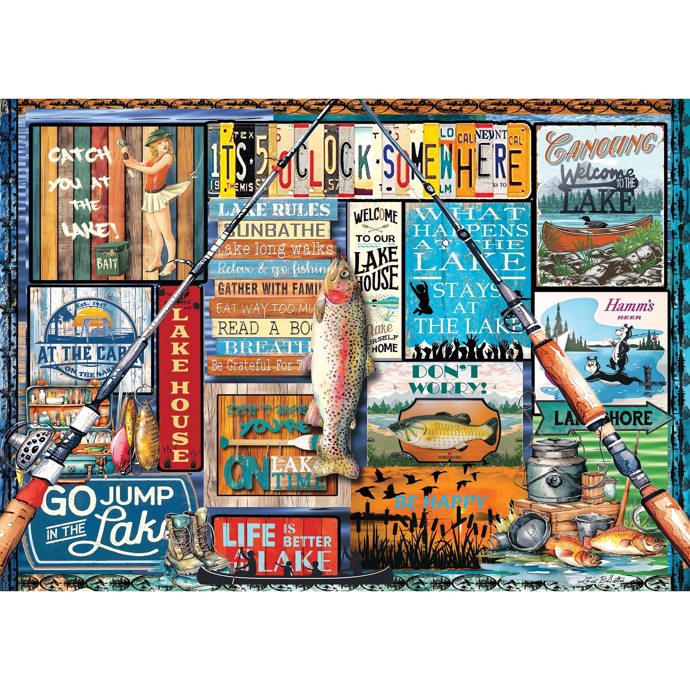 RoseArt Colorluxe 1000-Piece Lake Signs Adult Interlocking Jigsaw ...