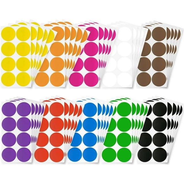Colors Dot Labels,400Pcs Color Coding Labels,Round Coding Circle Dot ...