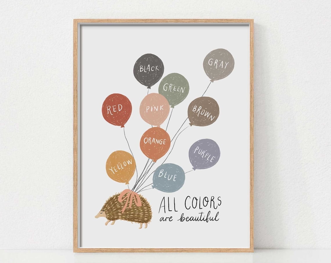 Colors Educational Print, Rainbow Classroom Decor, Preschool ...