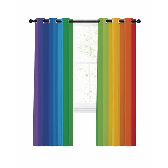 Colors Gradient Blackout Curtains 84 Inch Length Purple Blue Green ...
