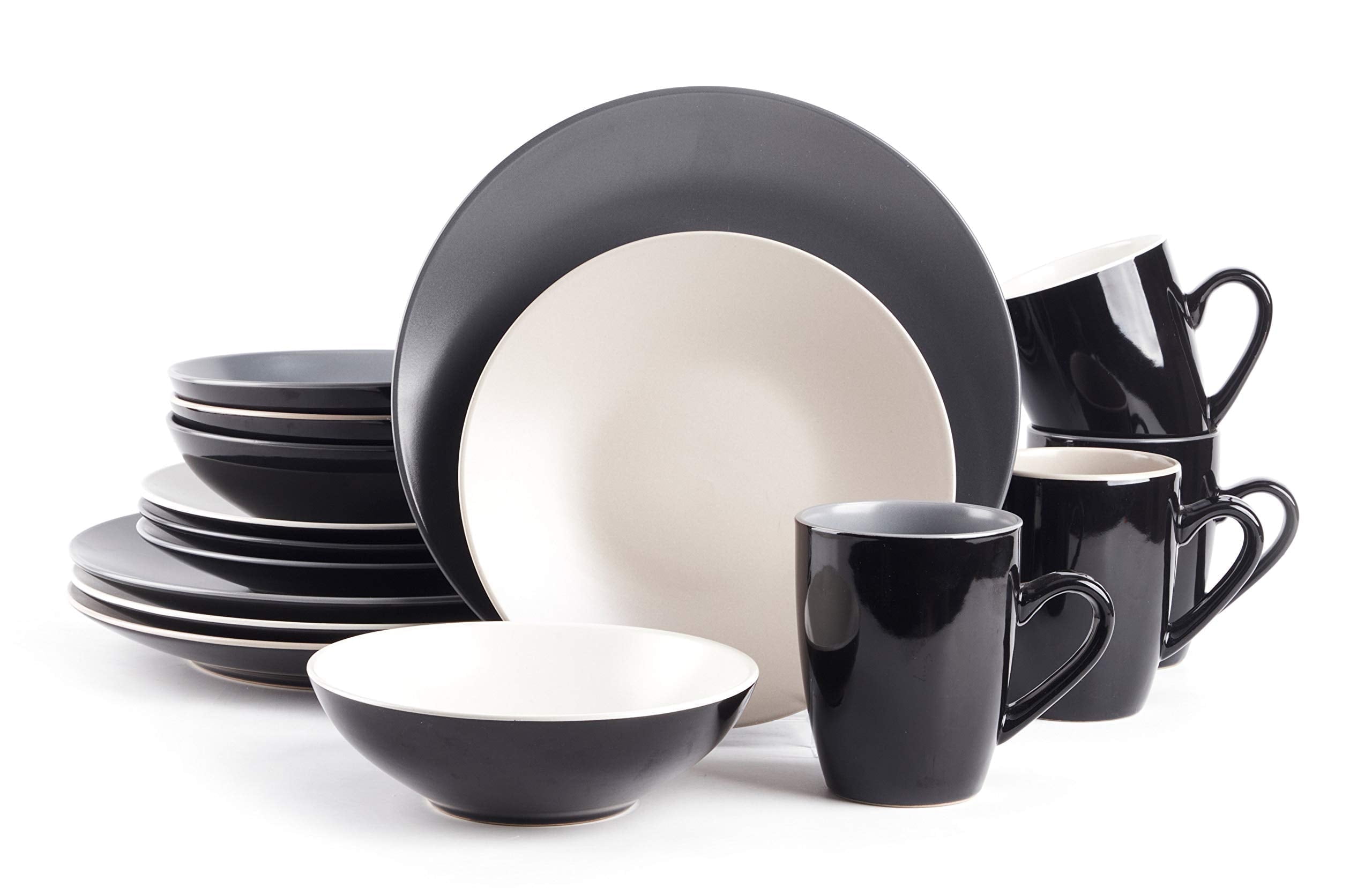 Colors Life 16pc Dinnerware Set, Very Cool - 4 Assorted Colors of Grey ...