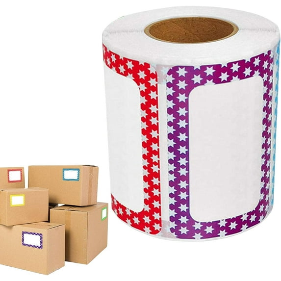 Colors Plain Name Tag Sticker - Waterproof Name Tag Labels with Bright ...