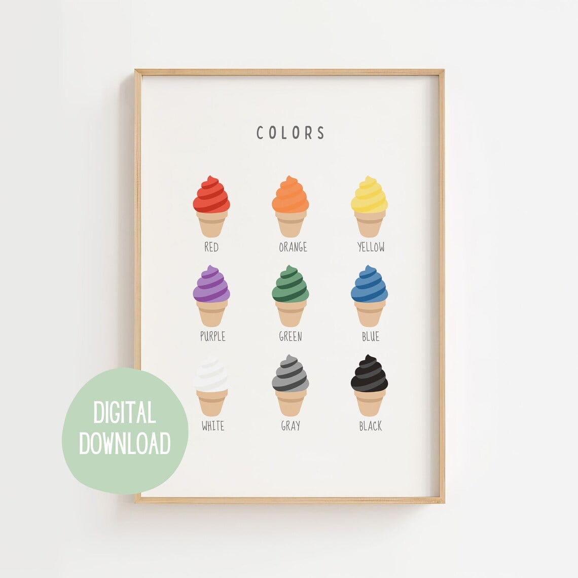 Colors Poster, Colors Print, Classroom Poster, Nursery Wall Art ...