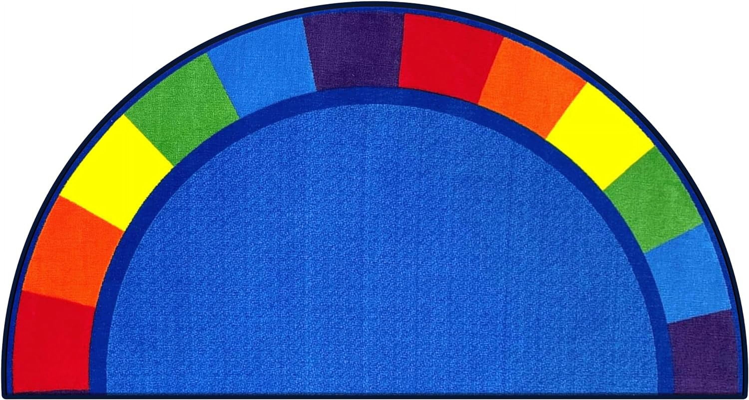 Colors Semi-Circle Classroom Carpet 12' x 6' for School Kids | Area Rug ...