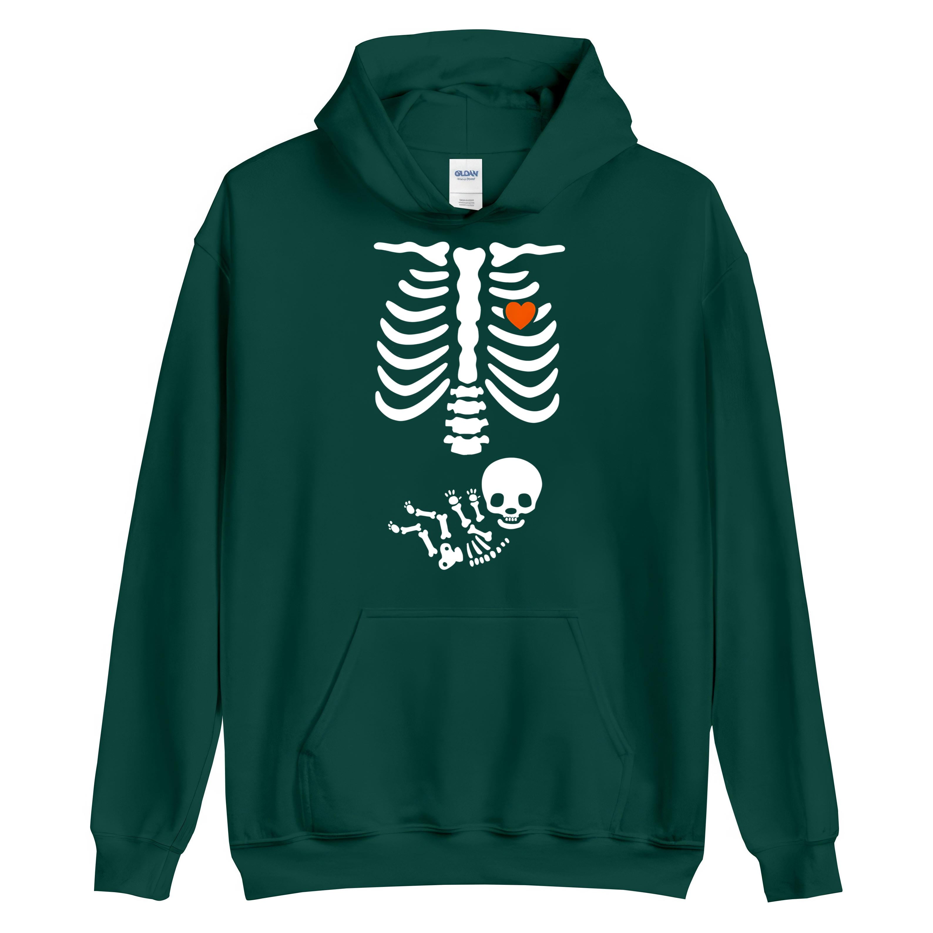 Colors Skeleton Fall Maternity Shirt, Pregnant Women Costume, Fall New ...