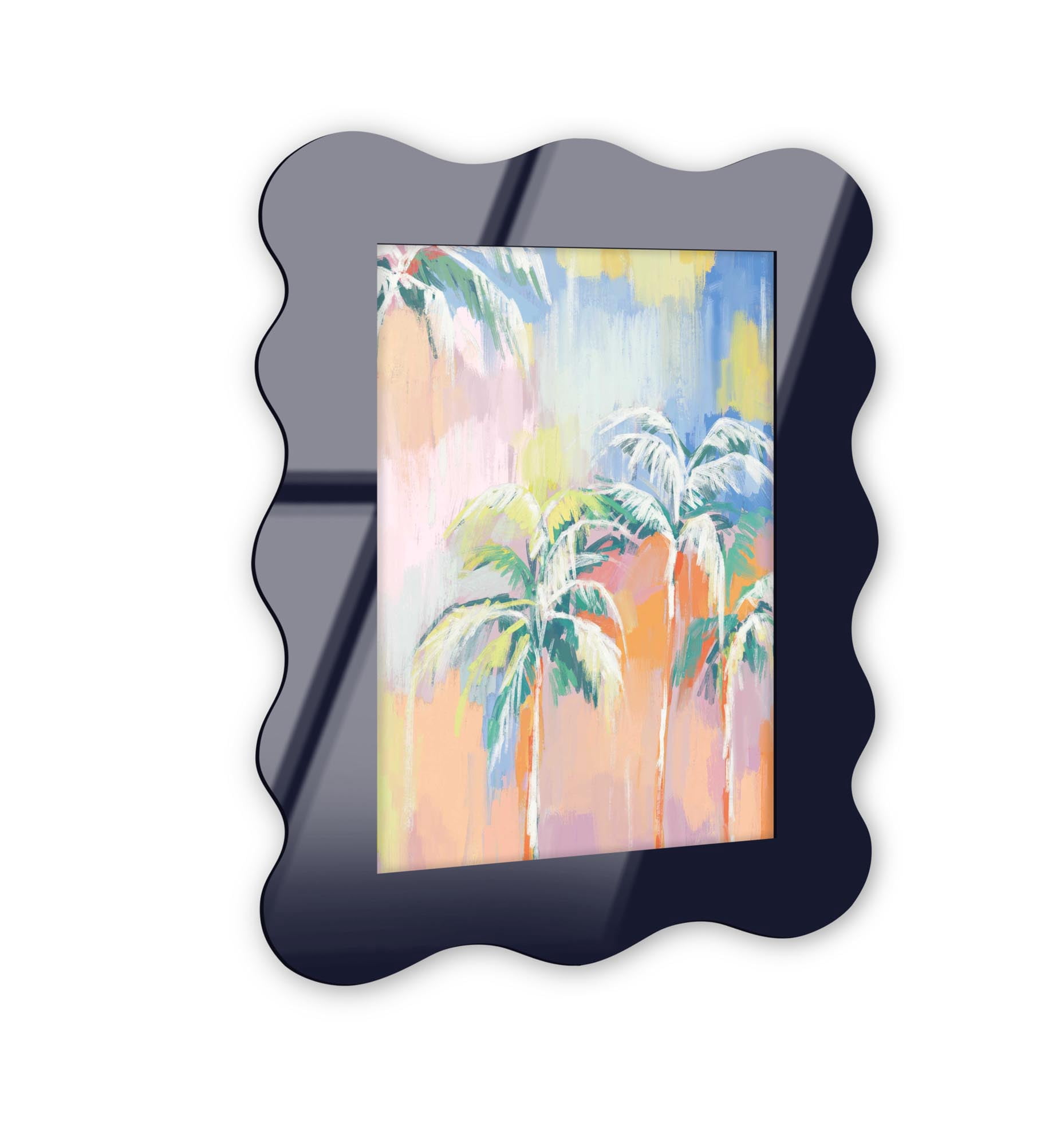 Colors of the Tropics Coastal Wall Art – Navy Curvy Acrylic Wall Frame ...