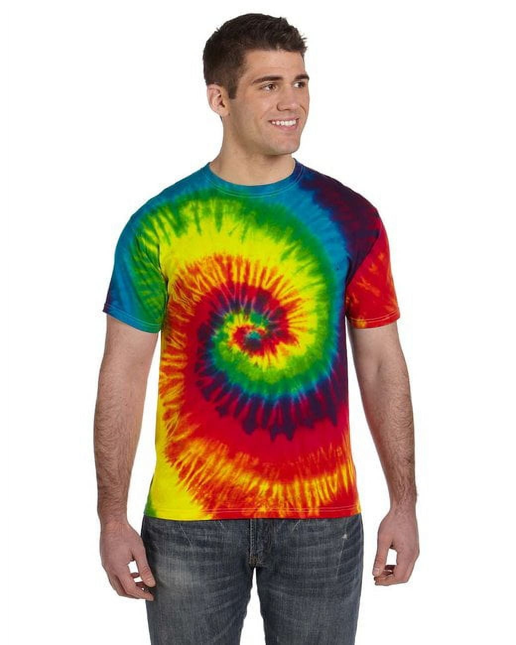 Colortone Mens Multi-Color Tie-Dyed T-Shirt, 4XL, Reactive_Rainbow ...