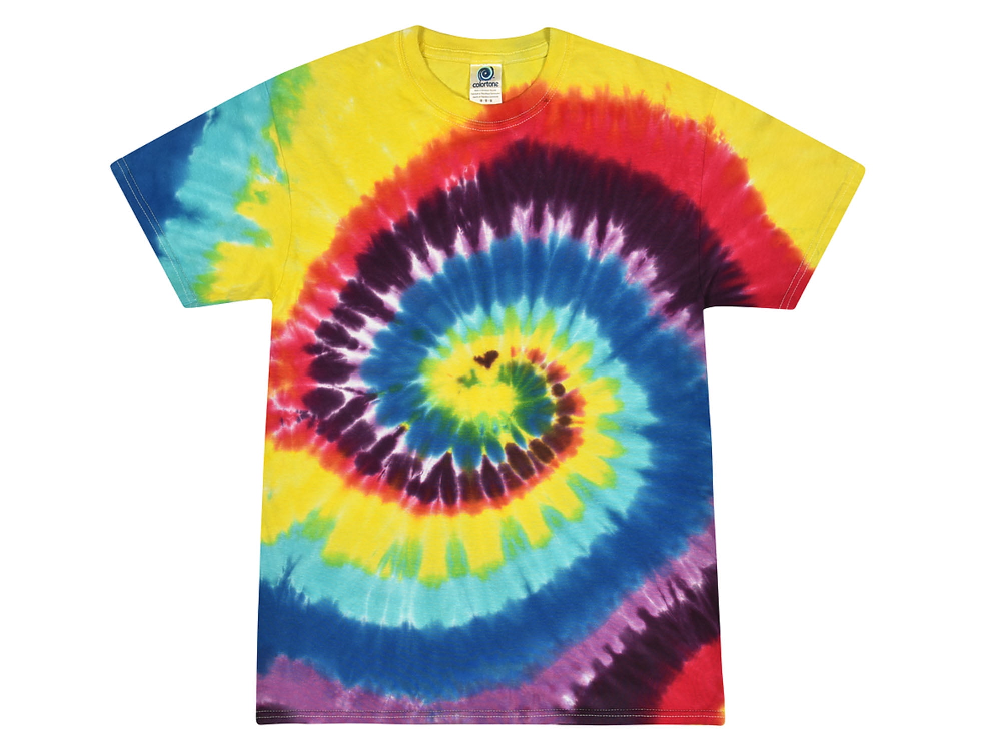 Colortone Tie Dye T-Shirts Rainbow Adult Sizes, Men 100% Cotton ...