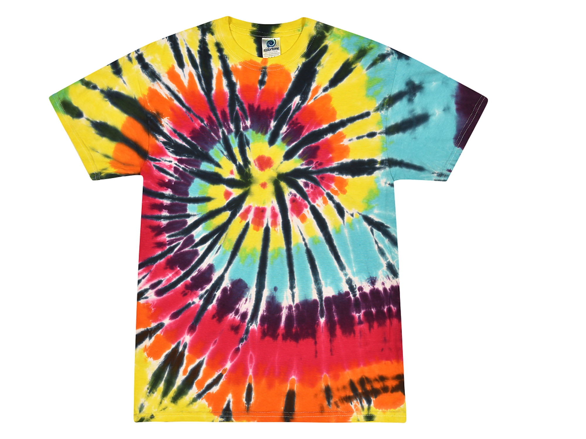 Colortone Tie Dye T-Shirts Rainbow Adult Sizes, Men 100% Cotton ...