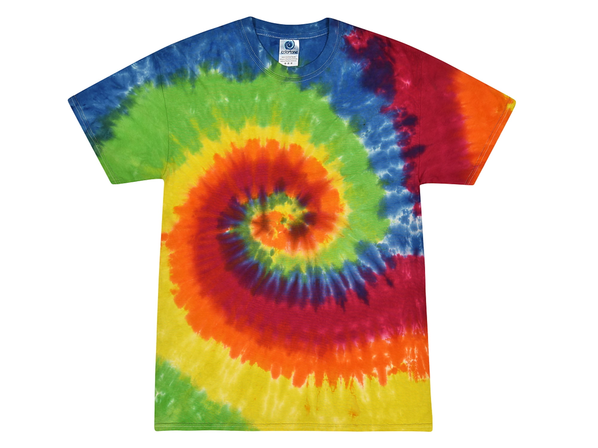 Colortone, Tie Dye T-Shirts Rainbow, Adult Sizes, Men 100% Cotton ...