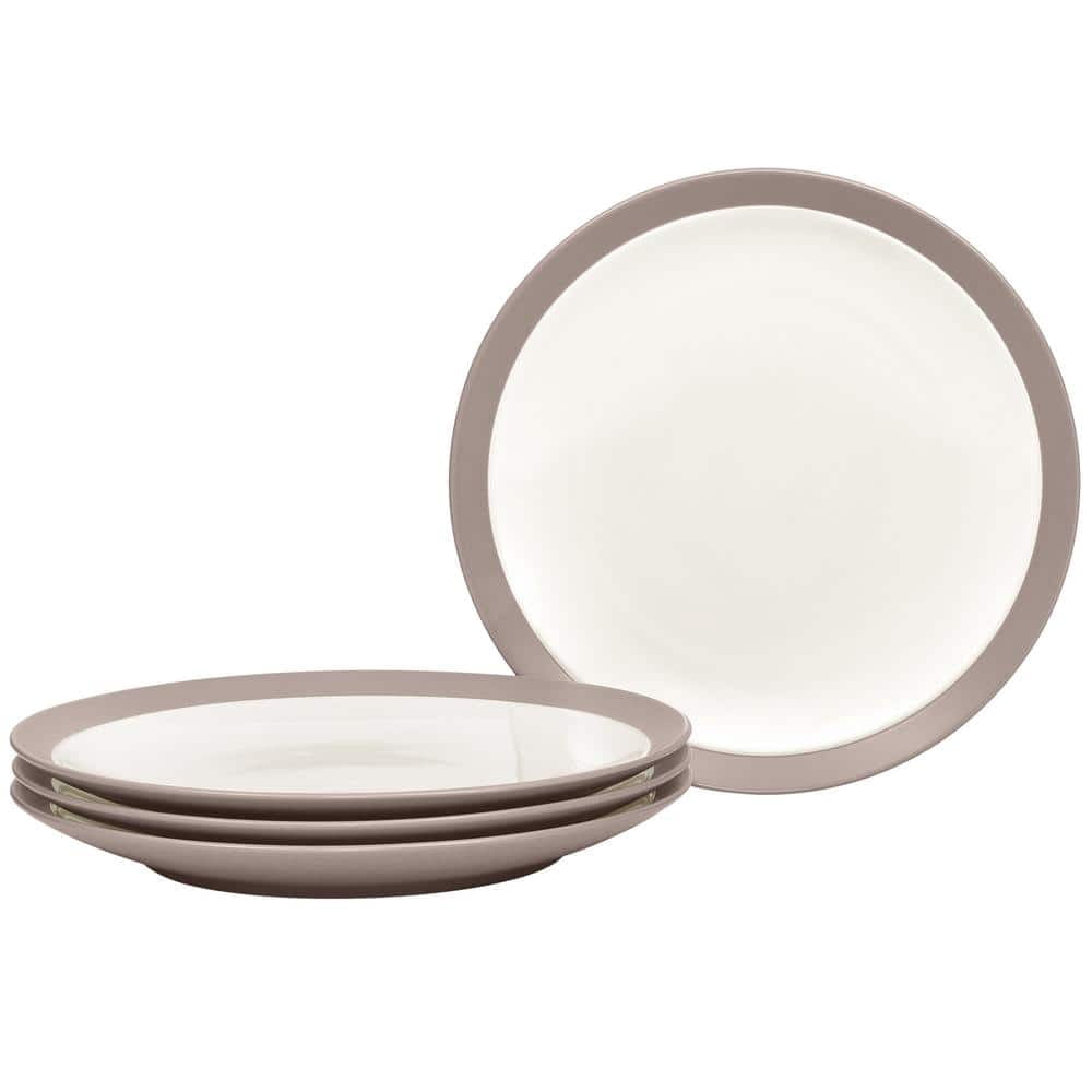 Colorwave Clay 11 in. (Tan) Stoneware Curve Dinner Plates, (Set of 4 ...